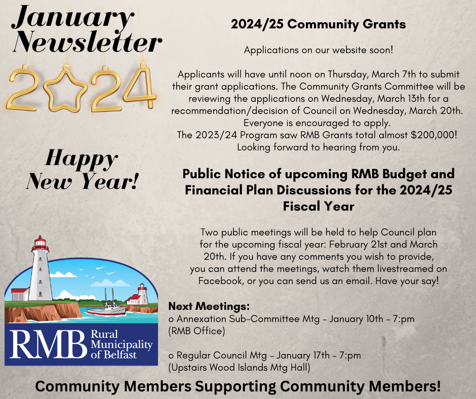 January Newsletter - Rural Municipality of Belfast